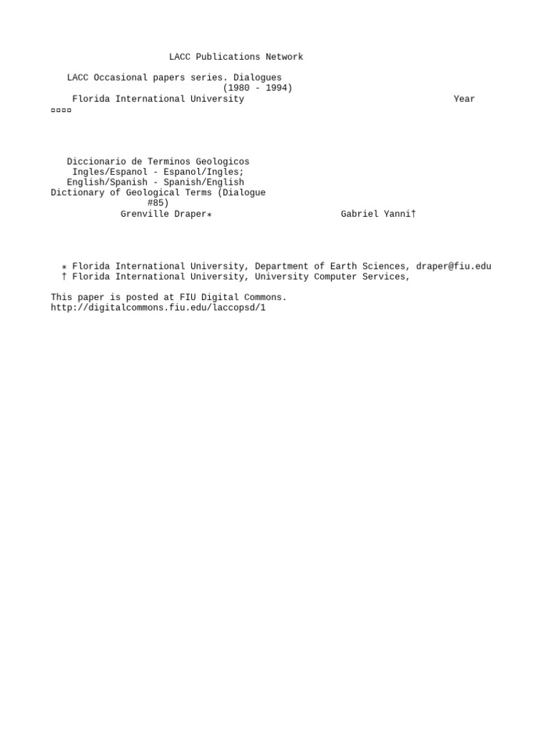 Geological Terms Dictionary: Eng/Span | PDF | Language Arts ...