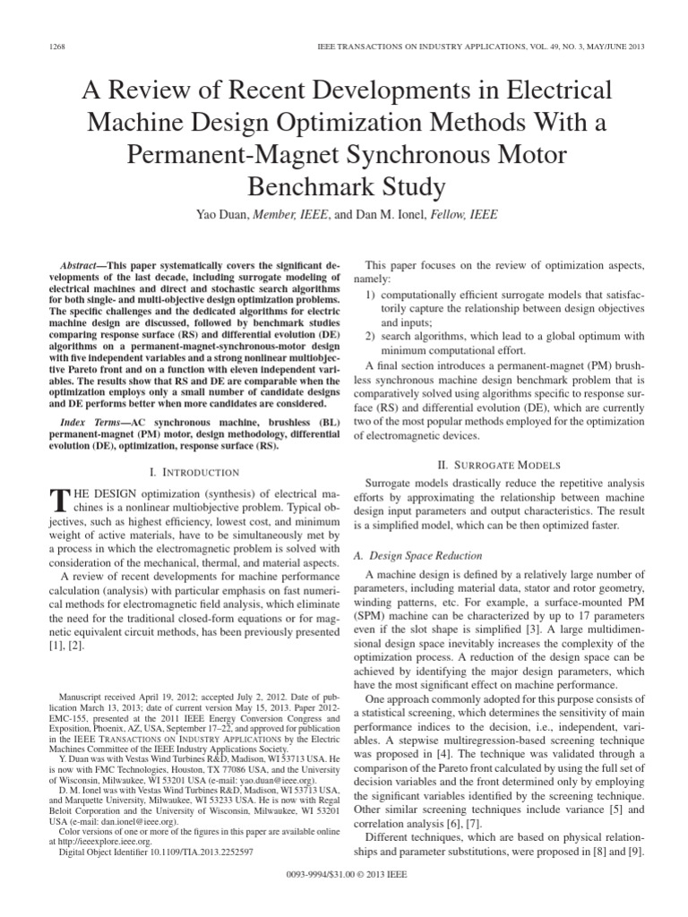 A Review of Recent Developments in Electrical Machine Design ...