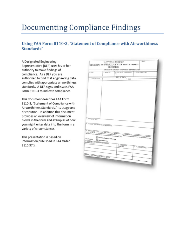 FAA Form 8110-3 Compliance Guide | PDF | Aviation