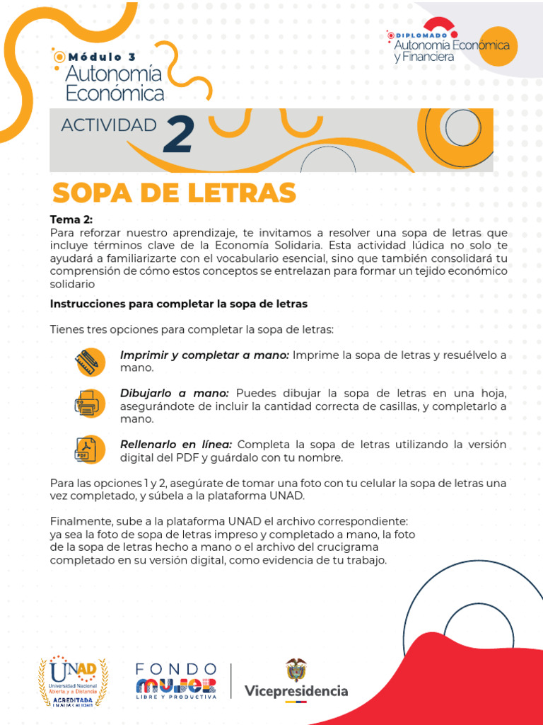Anexo 16. Sopa de Letras. Módulo 3. Actividad 2. | PDF