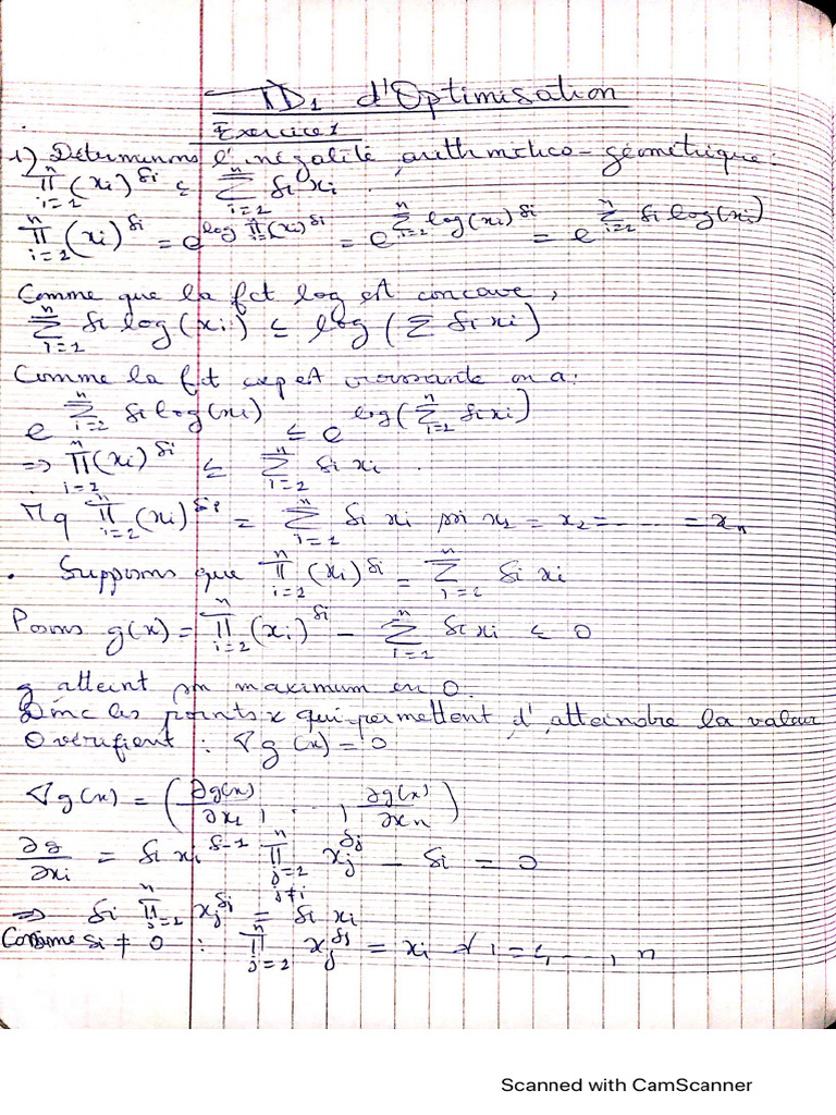 Correction TD d'Optimisation | PDF