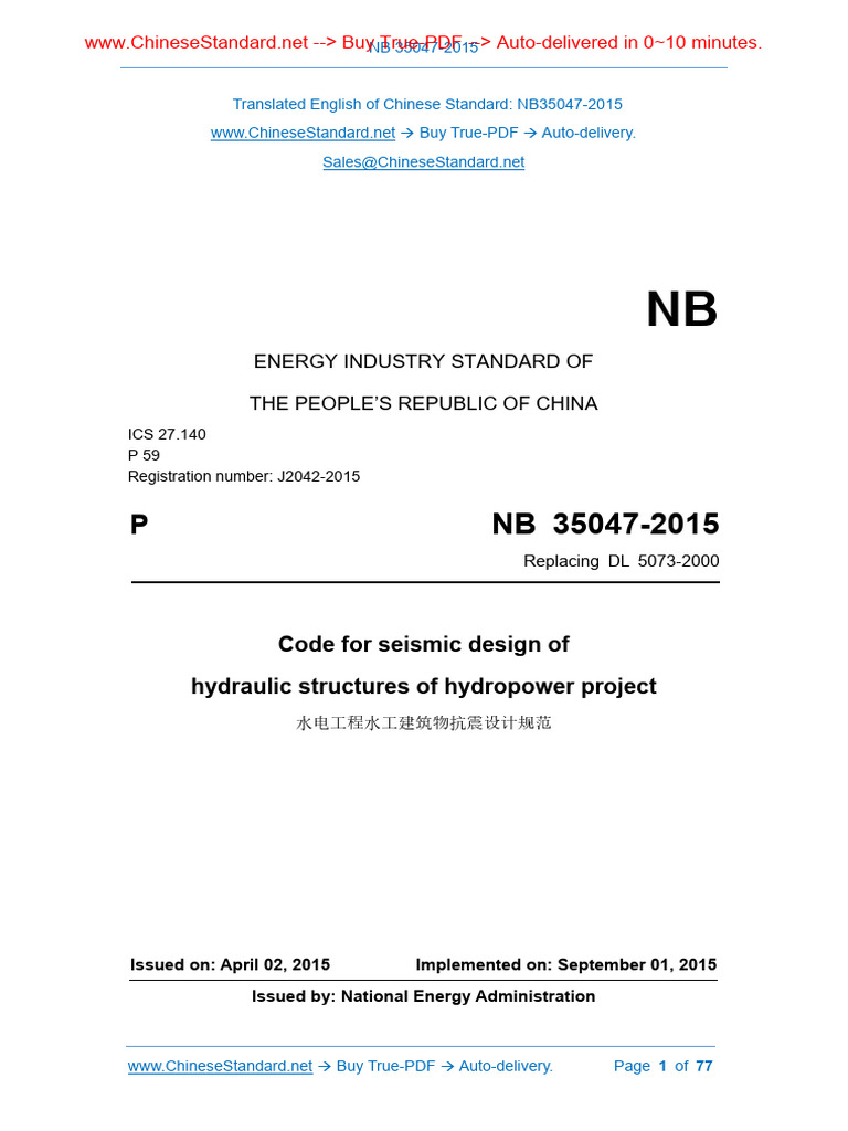 Seismic Design Code for Hydropower Structures | PDF | Earthquakes | Dam