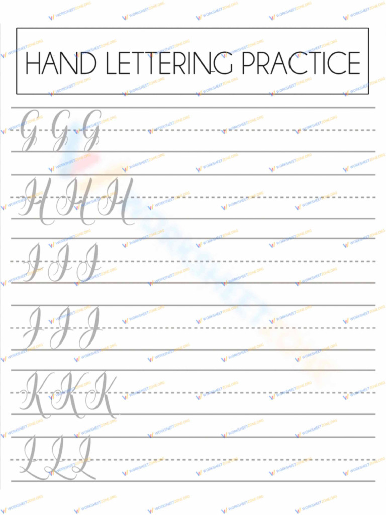 Hand Lettering Alphabet Practice Worksheets | PDF