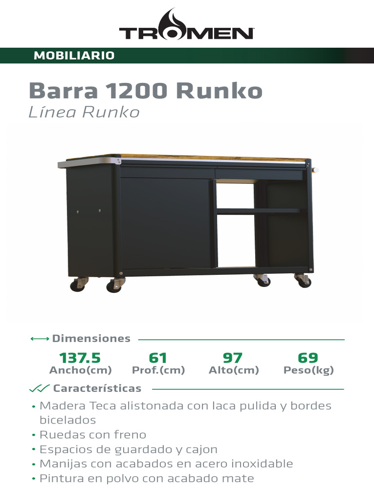 Ficha Tecnica Barra 1200 Runko 1 | PDF