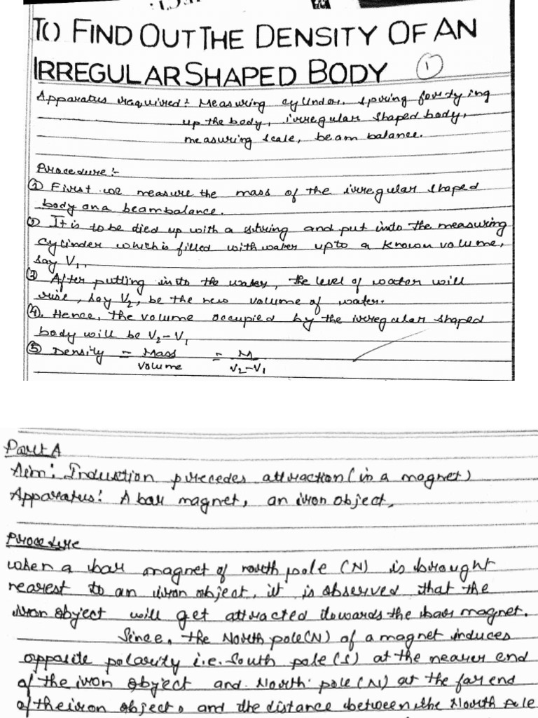 23403AClass IX Physics Experiments | PDF