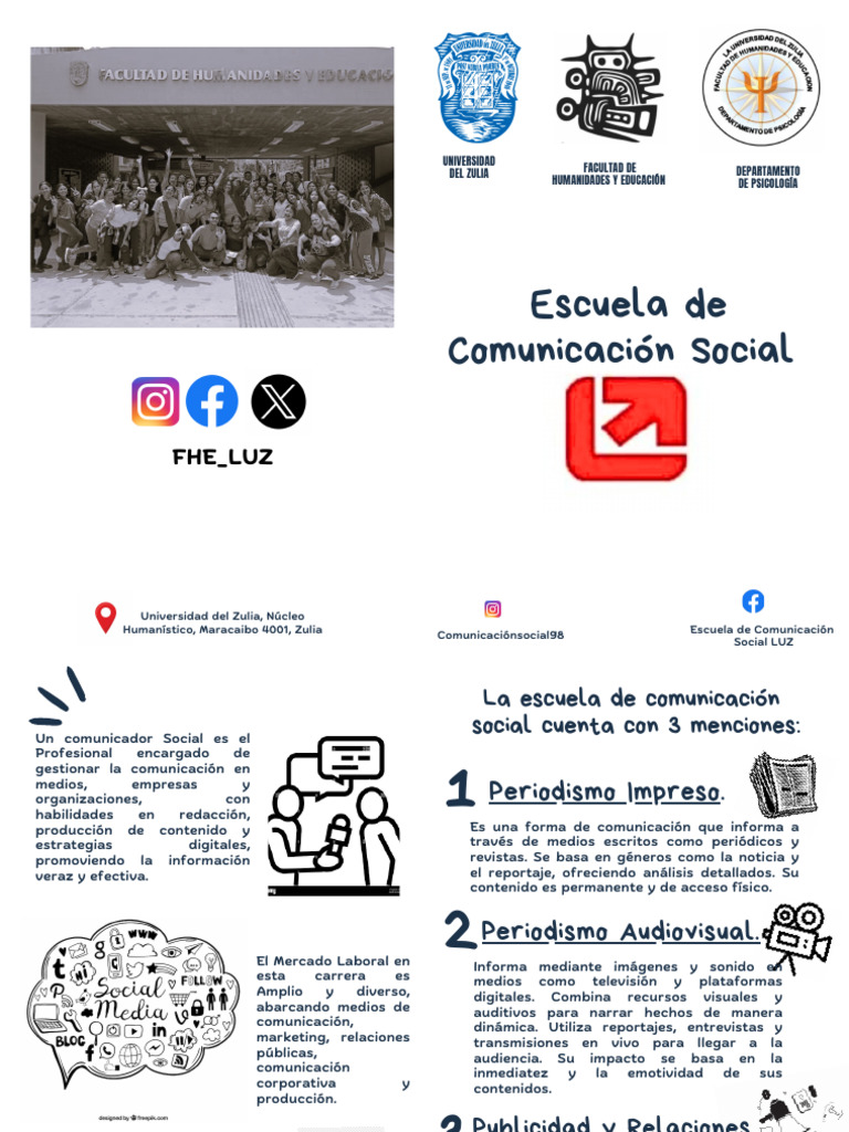 Díptico Escuela Comunicación Social | PDF | Comunicación | Publicidad
