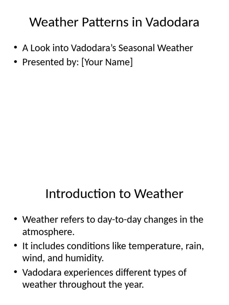 Seasonal Weather Overview in Vadodara | PDF
