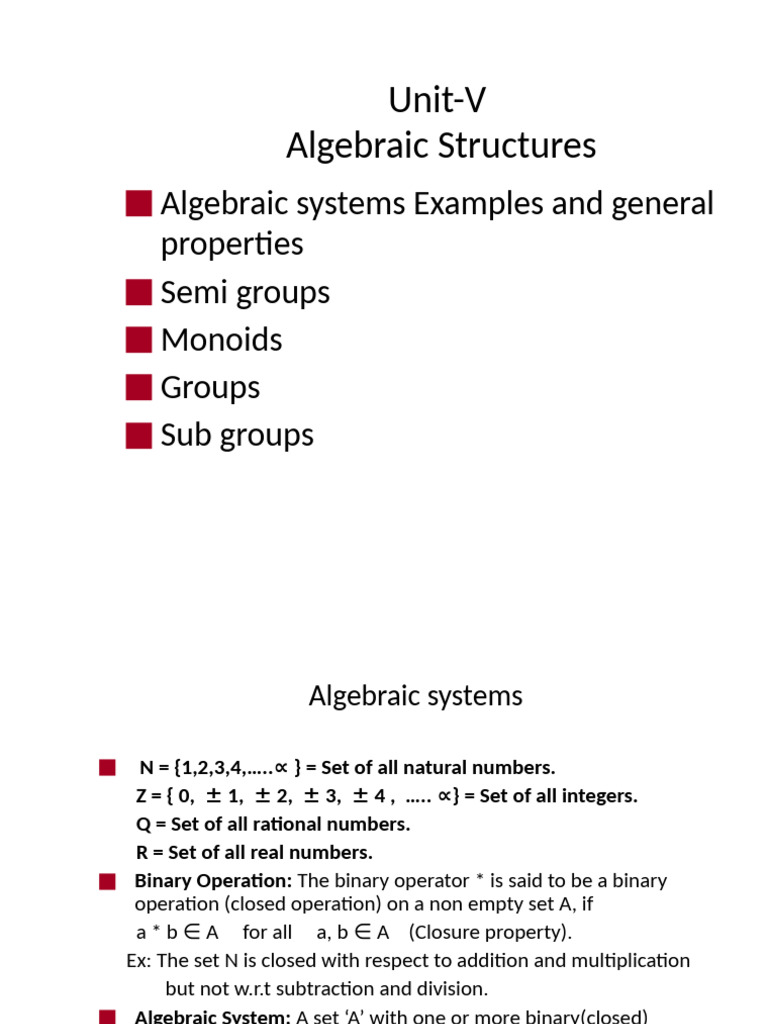 Algebraic Structures | PDF | Group (Mathematics) | Integer