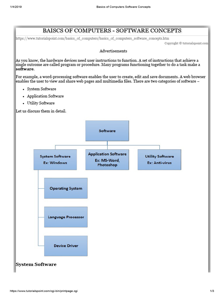 Basics of Computers Software Concepts | PDF | Computer Program ...
