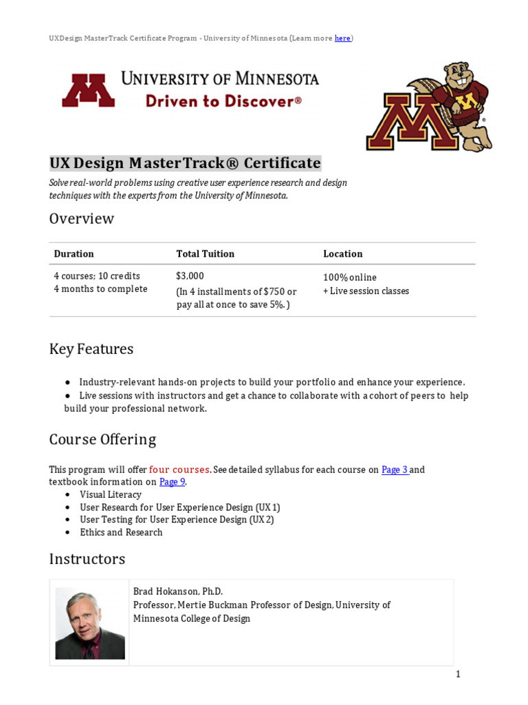 Coursera UX Design UMN Syllabus (New) | PDF | Qualitative Research ...