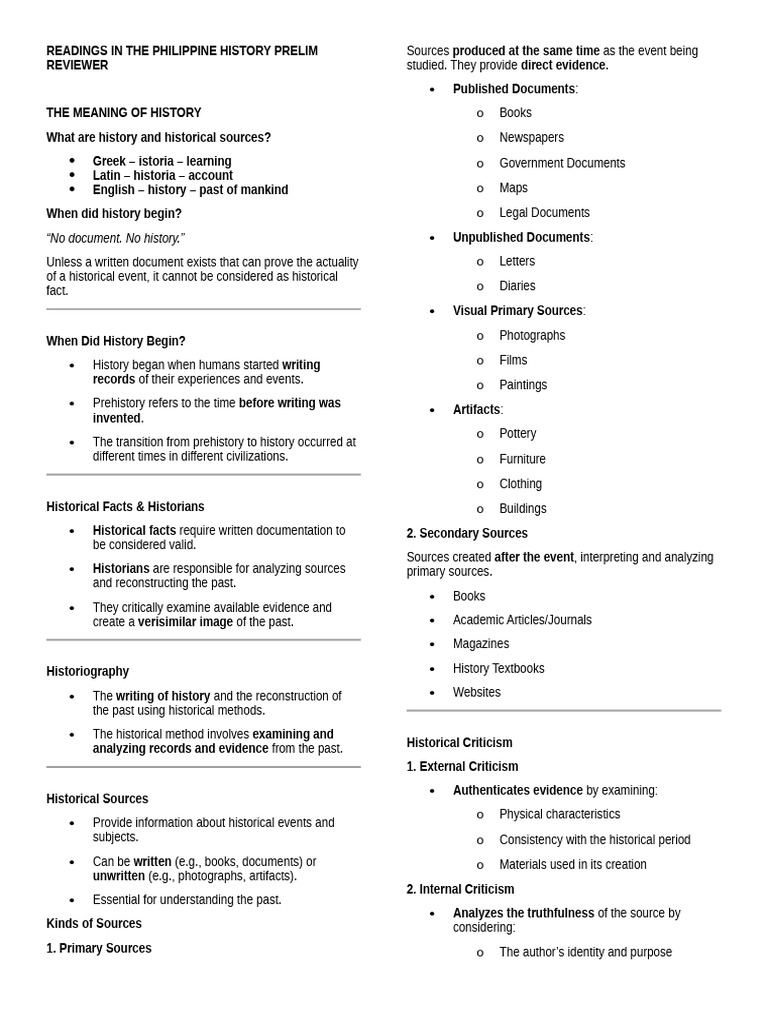 Readings in The Philippine History Prelim Reviewer | PDF | Corazon ...