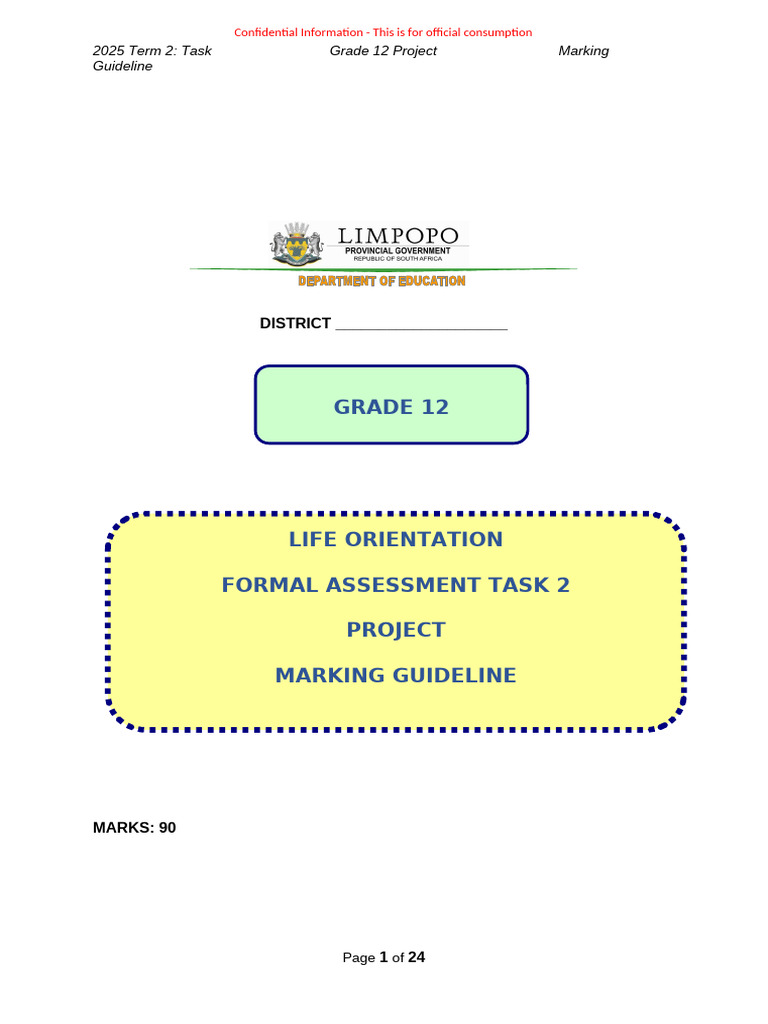 Grade 12 Life Orientation Project Guide | PDF | Domestic Violence ...