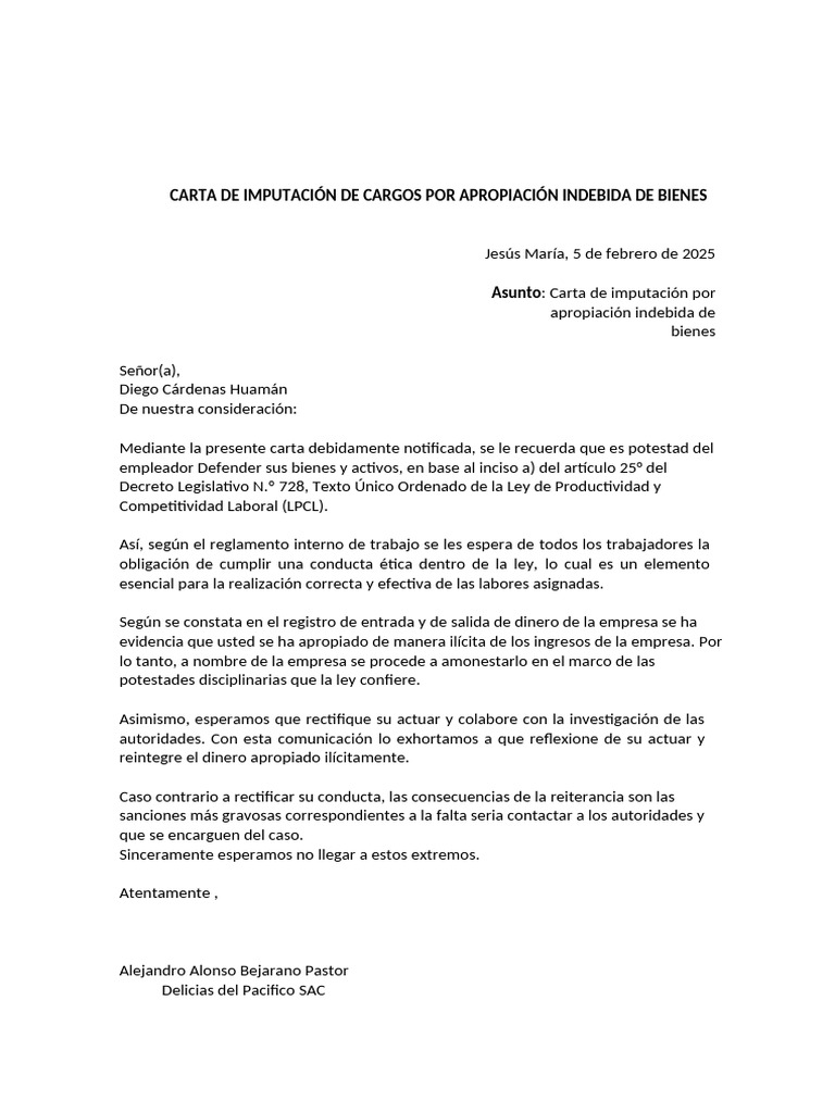 Modelos Cartas Tardanzas LP | PDF | Justicia | Crimen y violencia