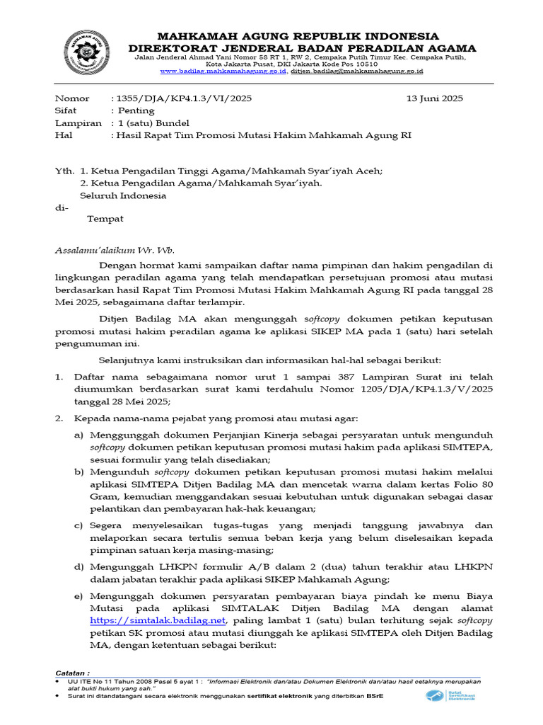 Pengumuman Rapat TPM Hakim 28 Mei 2025 (Tambahan) - Sign - Sign - Sign | PDF