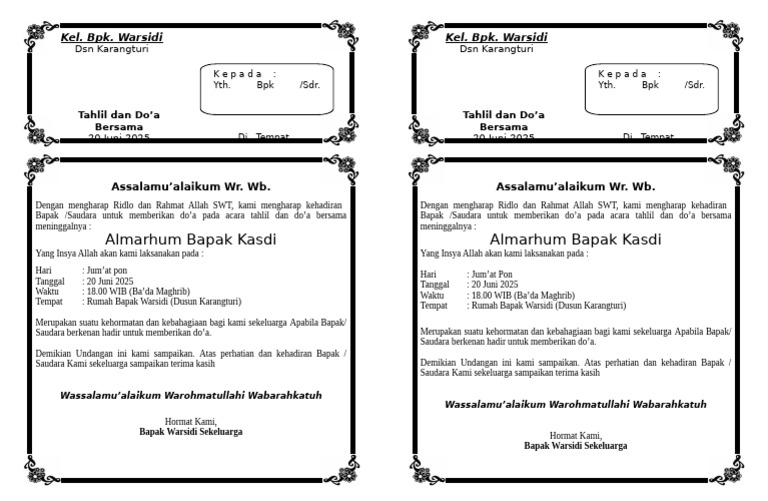 Undangan Haul | PDF