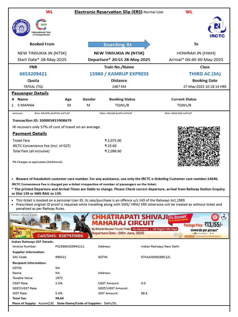 s Manna Ntsk to Hwh 28 May Vinod20yzr | PDF | Payments | Taxes