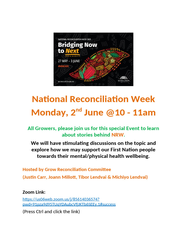 National Reconciliation Week Event | PDF