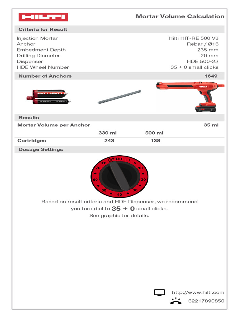 Data Hitungan Hilti | PDF