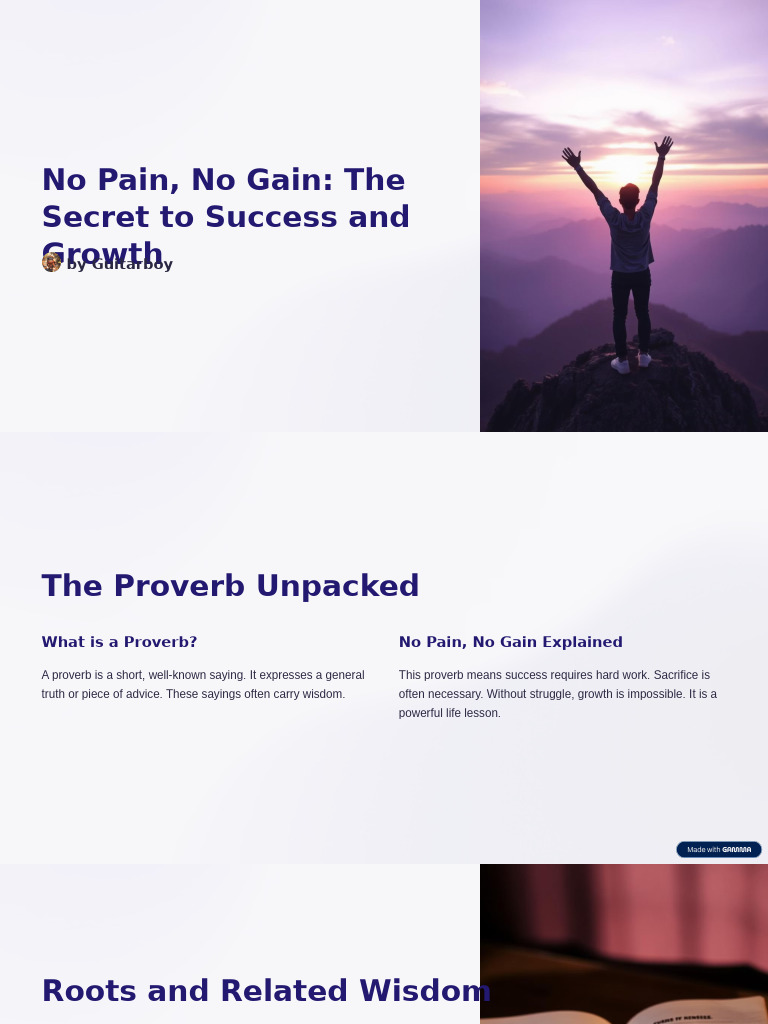 No Pain No Gain The Secret To Success and Growth | PDF | Disciplines