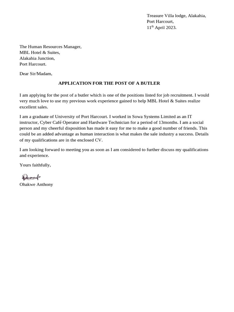 Everyday Mall Job App. Letter | PDF
