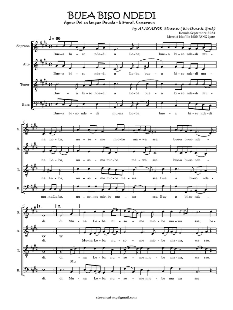 BUEA - BISO - NDEDI - (We Thank God) | PDF