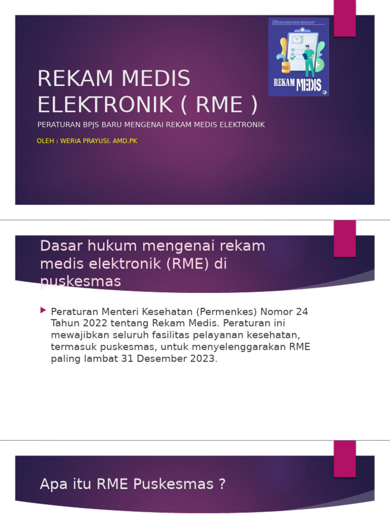 Rekam Medis Elektronik (Rme) | PDF