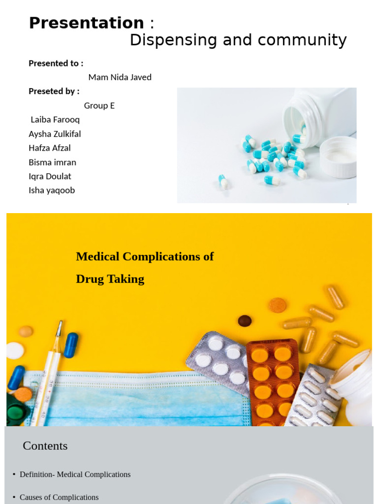 Medical Complications of Drug Use | PDF | Complication (Medicine ...