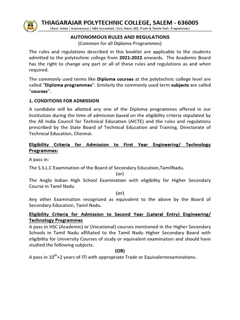 21O-Scheme Rules and Regulations | PDF | Vocational Education ...