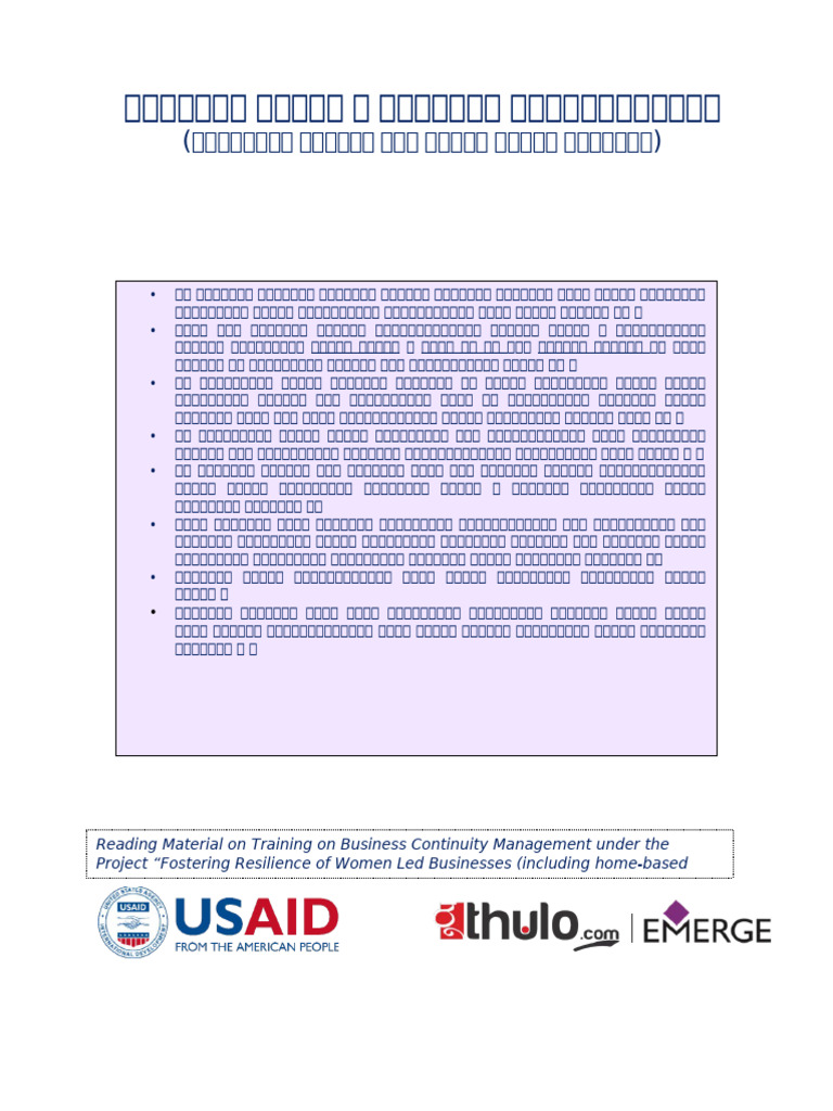 DRR-BCM Reading Material & Reference Document 2021 | PDF