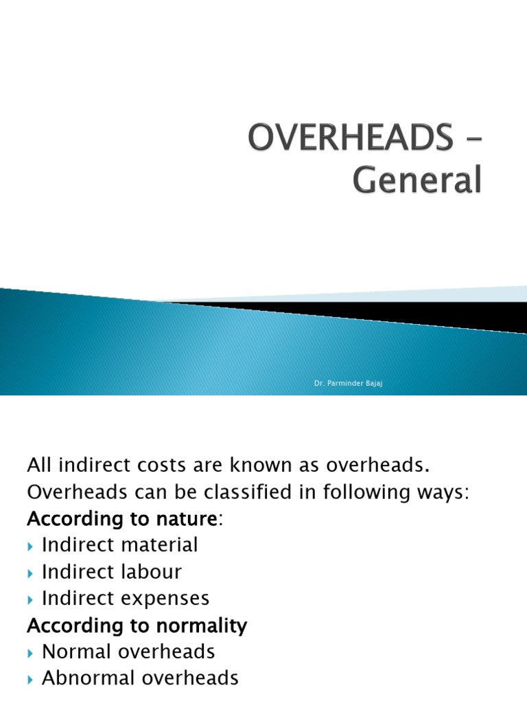 Understanding Overheads in Cost Accounting | PDF | Interest | Expense