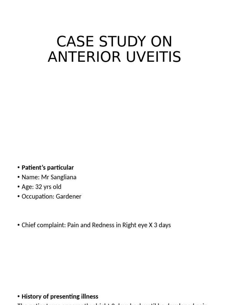 Uveitis Case | PDF