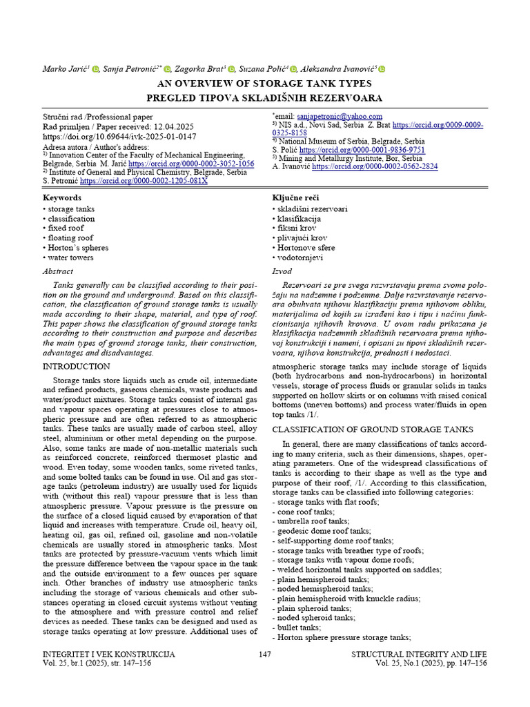 An Overview of Storage Tank Types | PDF
