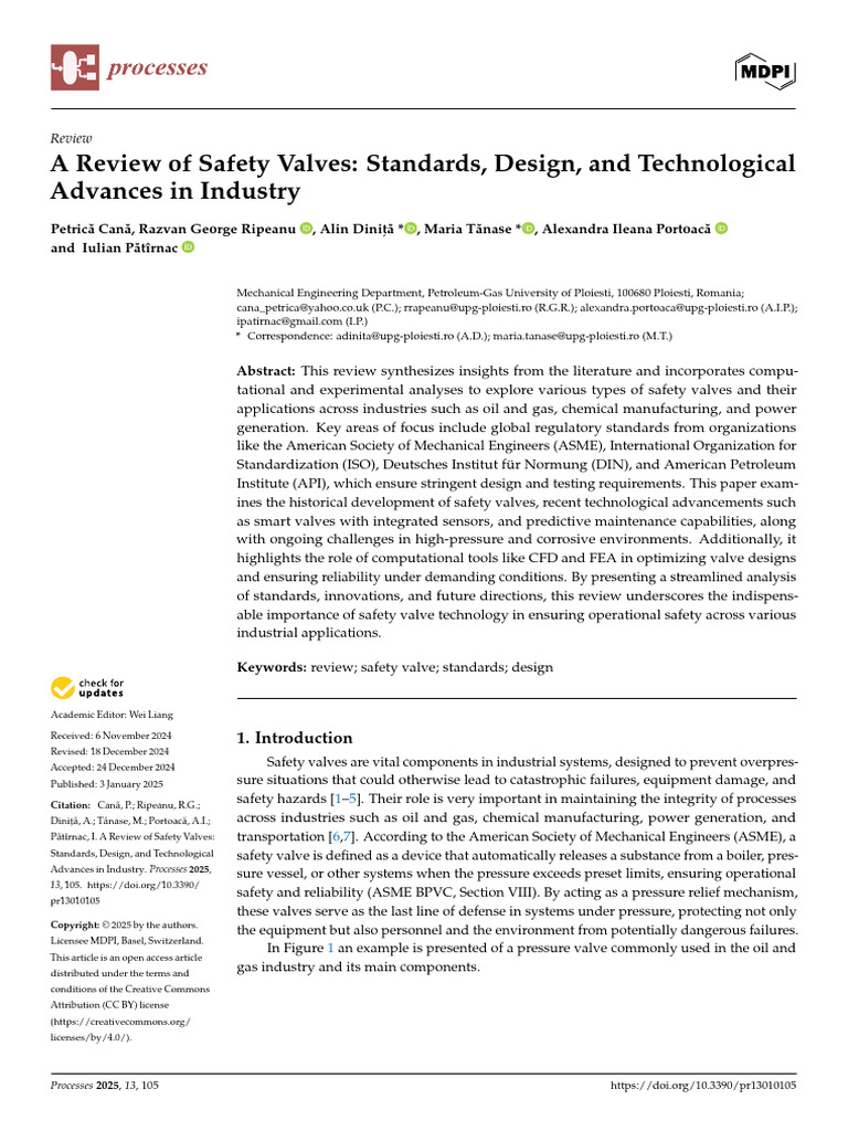 A Review of Safety Valves Standards Design and Tec | PDF | Safety | Boiler