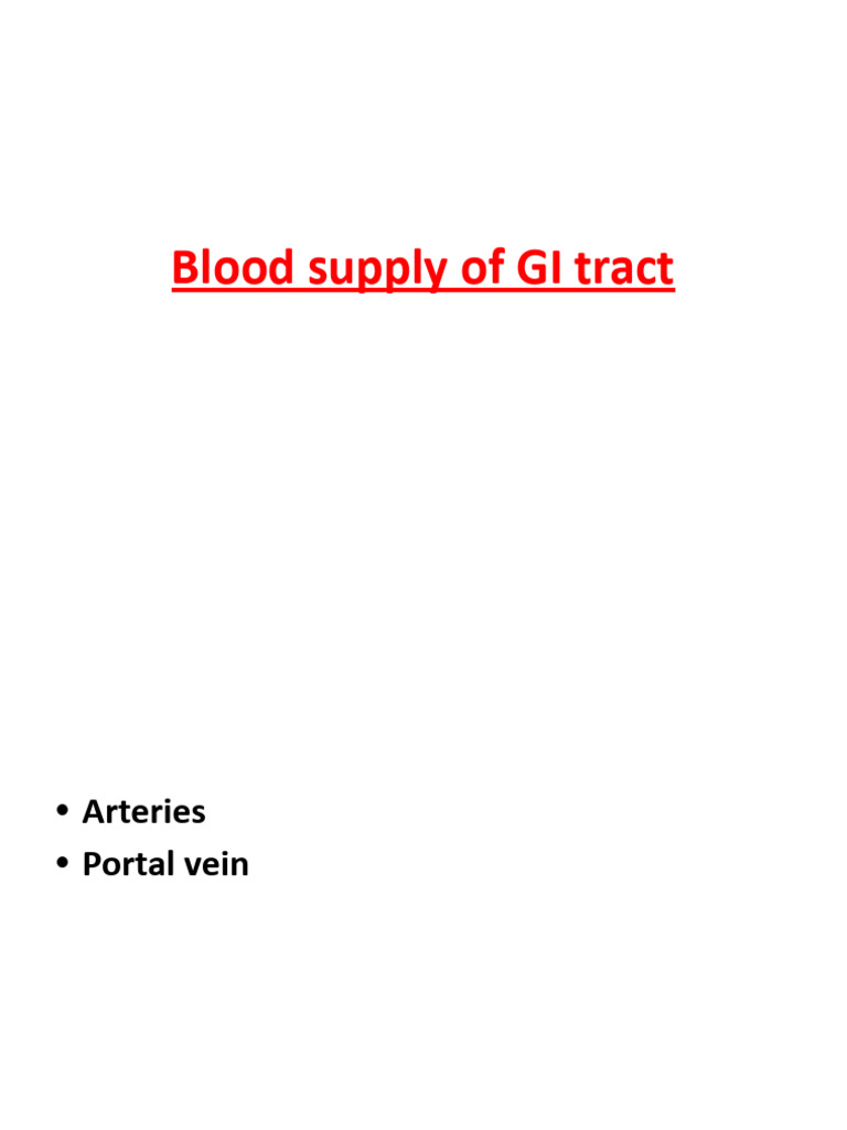 GI Tract Blood Supply Overview | PDF | Liver | Vein