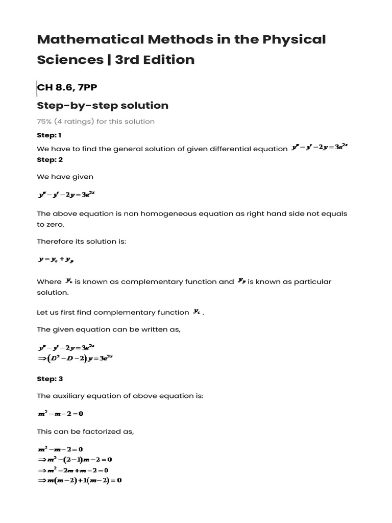 Chegg - CH 8.6, 7PP Mathematical Methods in The Physical Sciences - 3rd ...