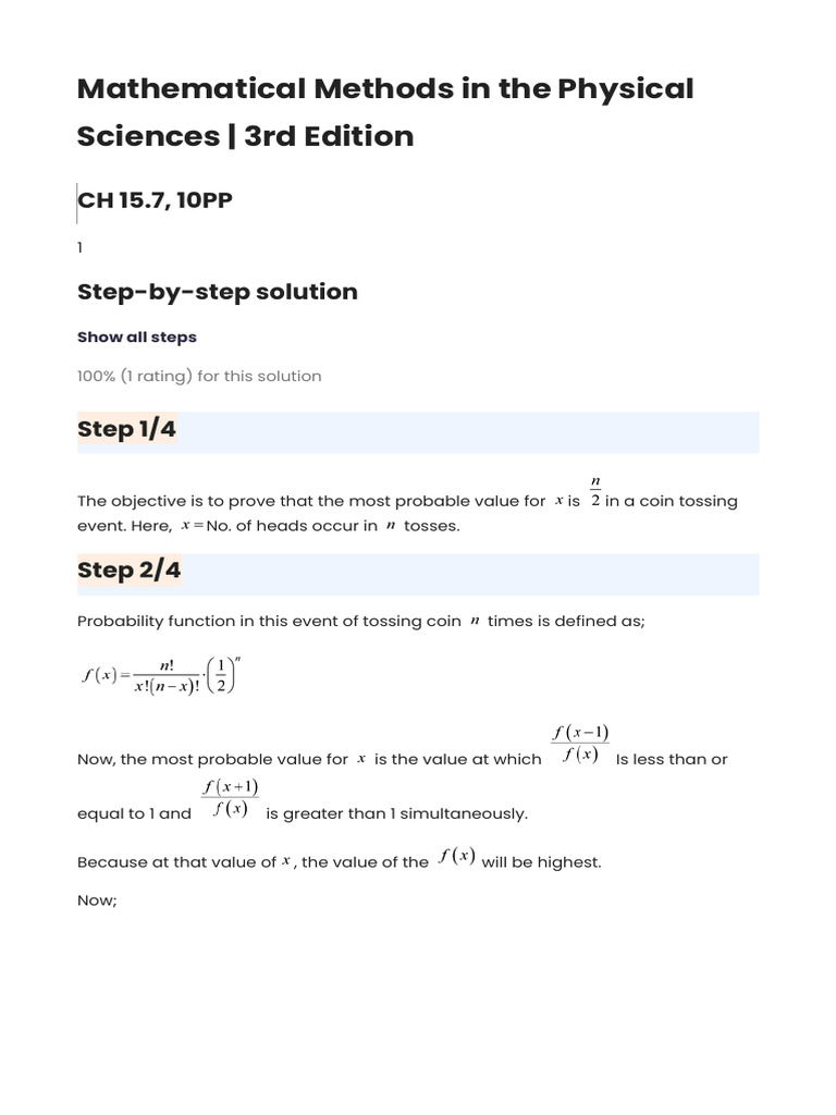Chegg - CH 15.7, 10PP Mathematical Methods in The Physical Sciences 3rd ...