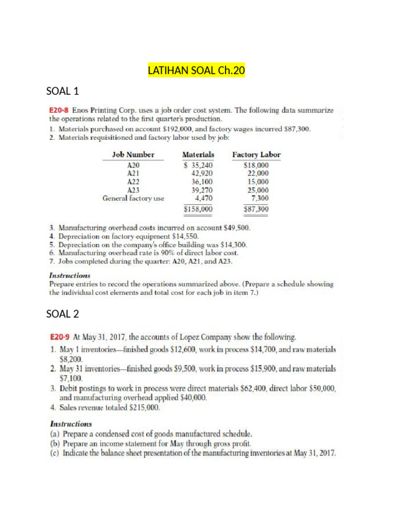 Latihan Soal Ch.20 | PDF