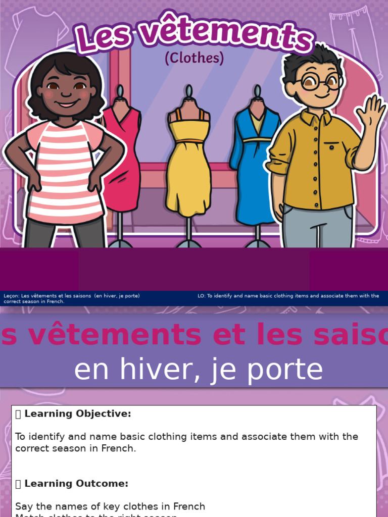 les vetements et les saisons | PDF | Vêtements | Non durable (Commerce ...
