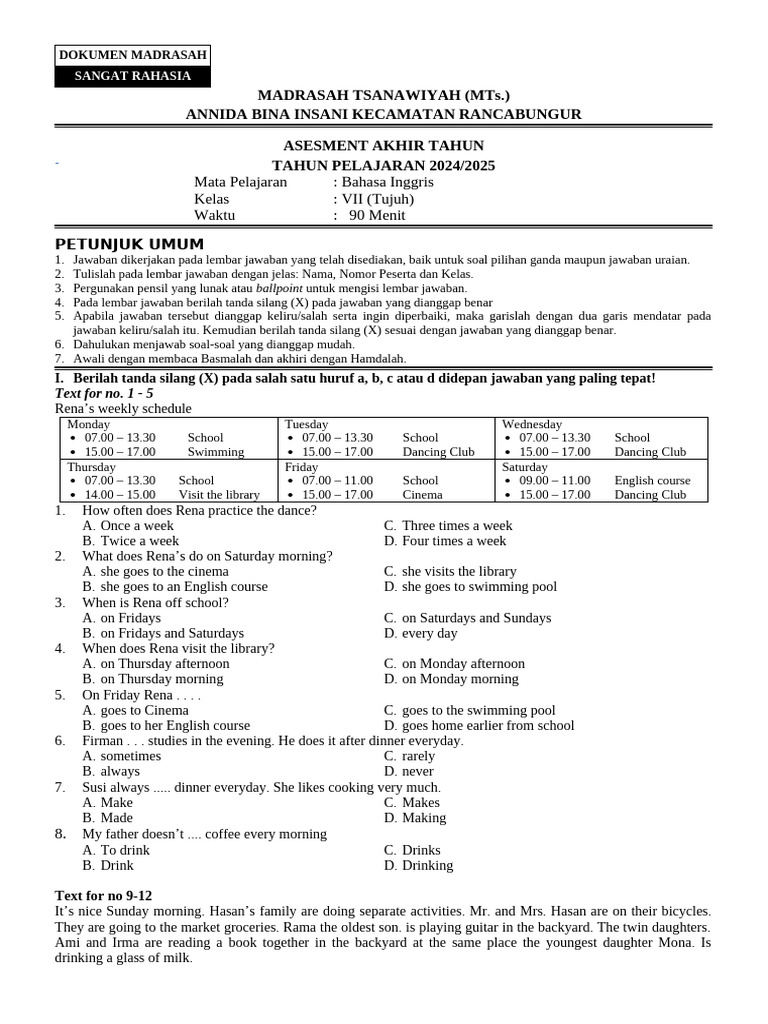 Soal PAT Bhs Inggris Genap Kls 8 2425 | PDF
