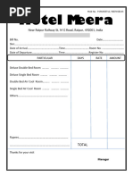 Hotel Bill Format in Word | PDF