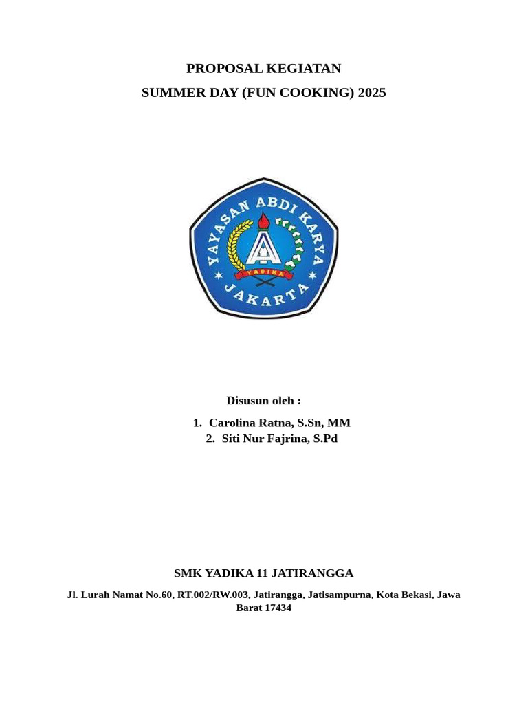 Proposal Kegiatan Summer Camp | PDF