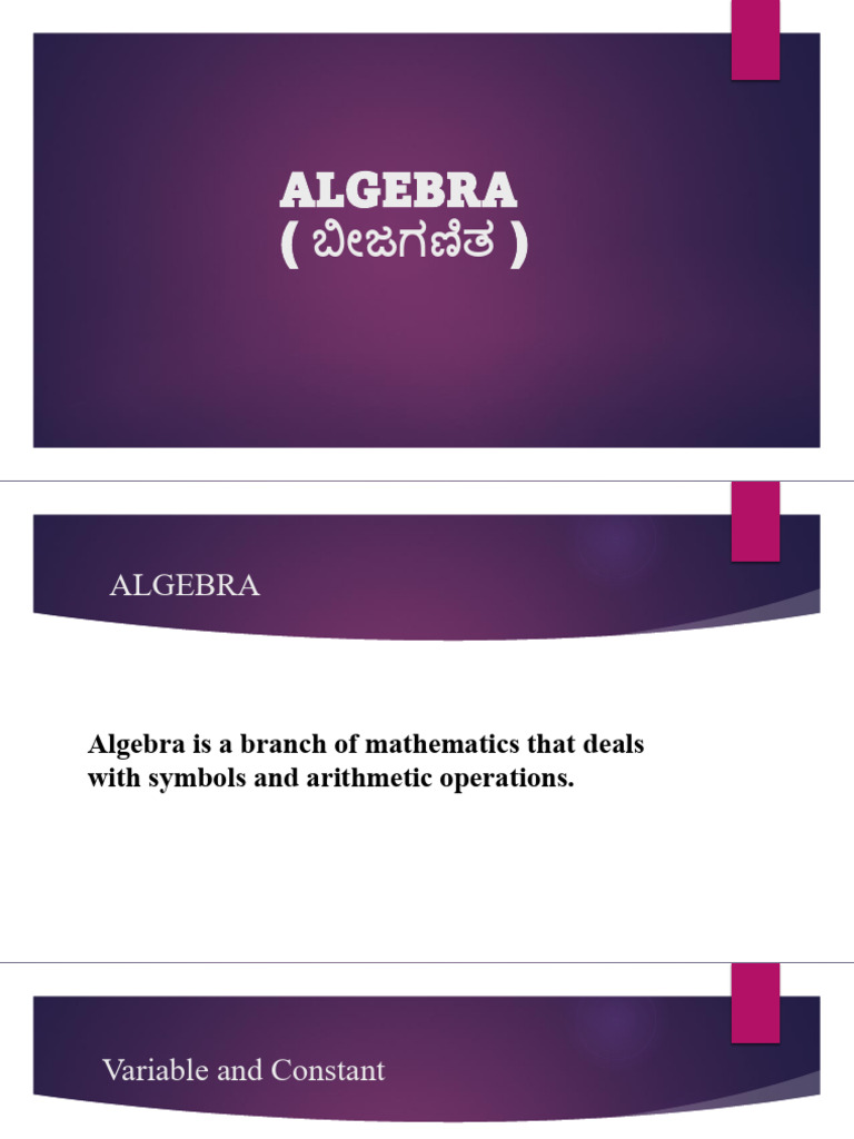 Understanding Algebra Basics and Terms | PDF