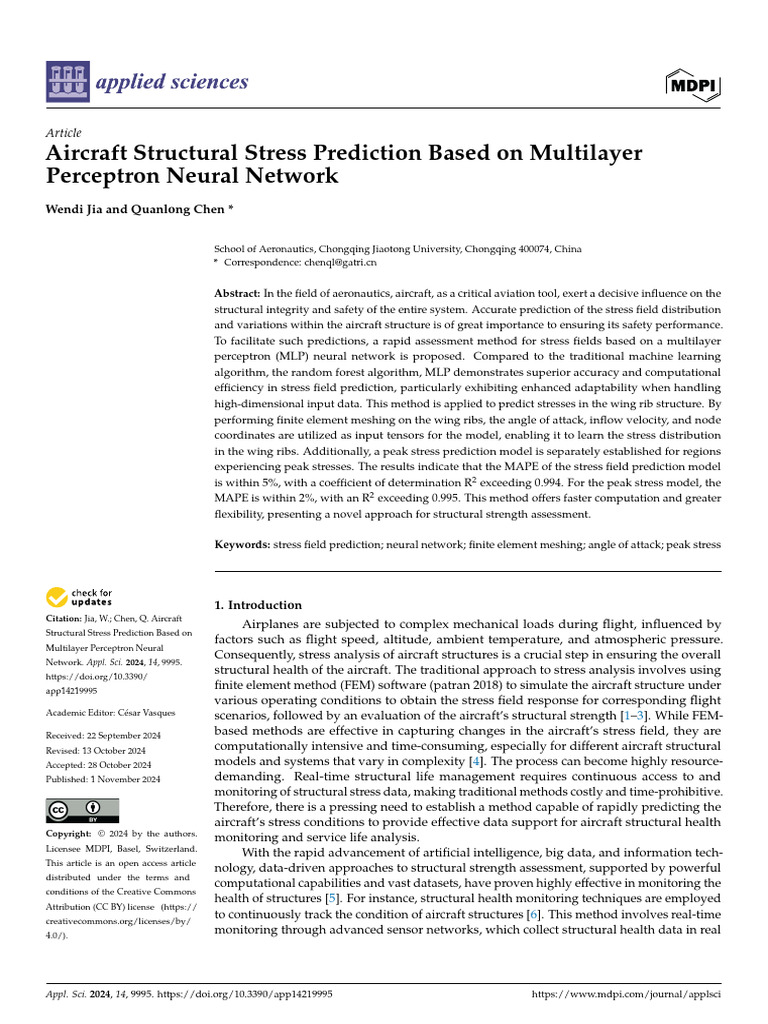 Aircraft Structural Stress Prediction Based On Multilayer Perceptron ...