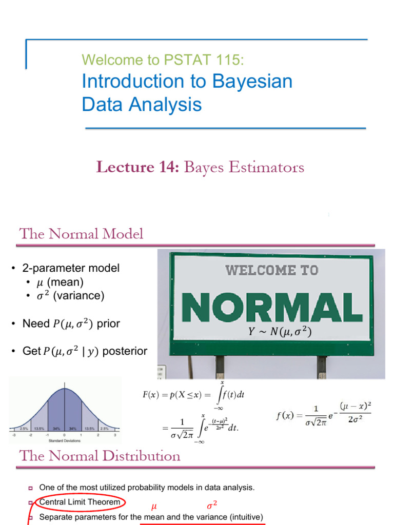 Lecture 14 Bayes Estimators | PDF | Normal Distribution | Bayesian Inference