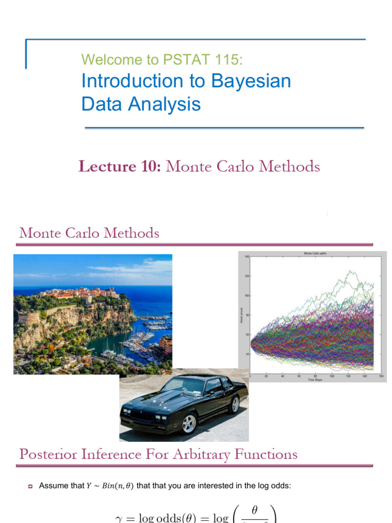 Lecture 10 Monte Carlo | PDF | Statistical Inference | Bayesian Inference