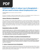Bangladesh Labour Law - Act | PDF | Labour Law | Employment