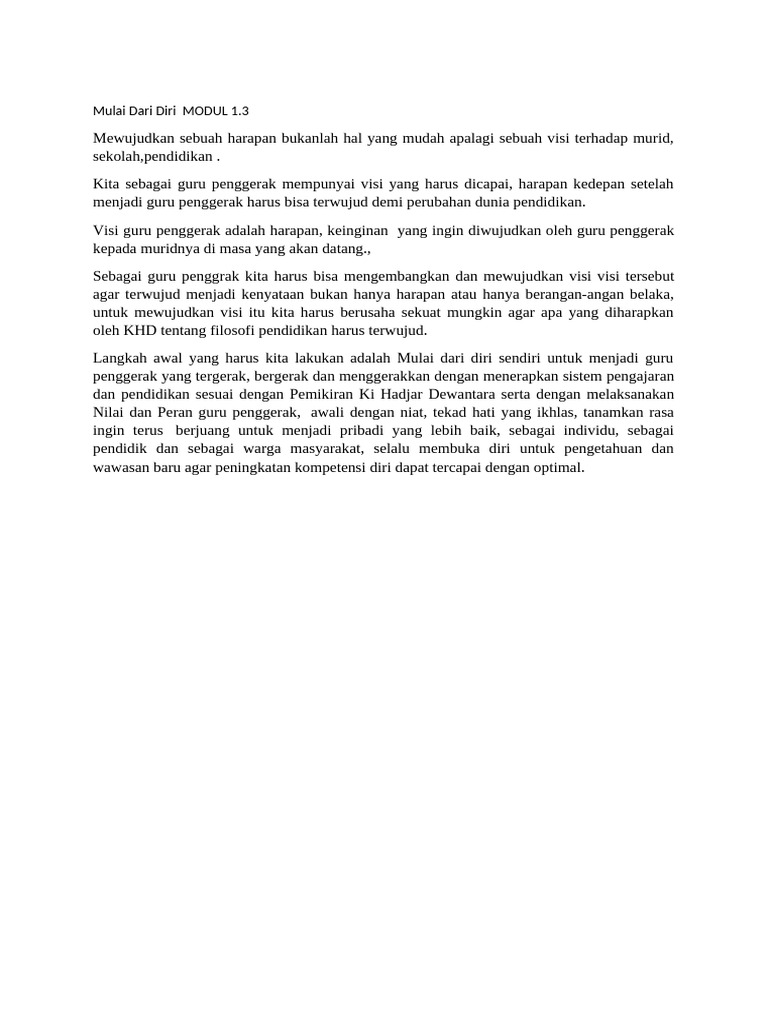 Mulai Dari Diri Modul 1.3 | PDF