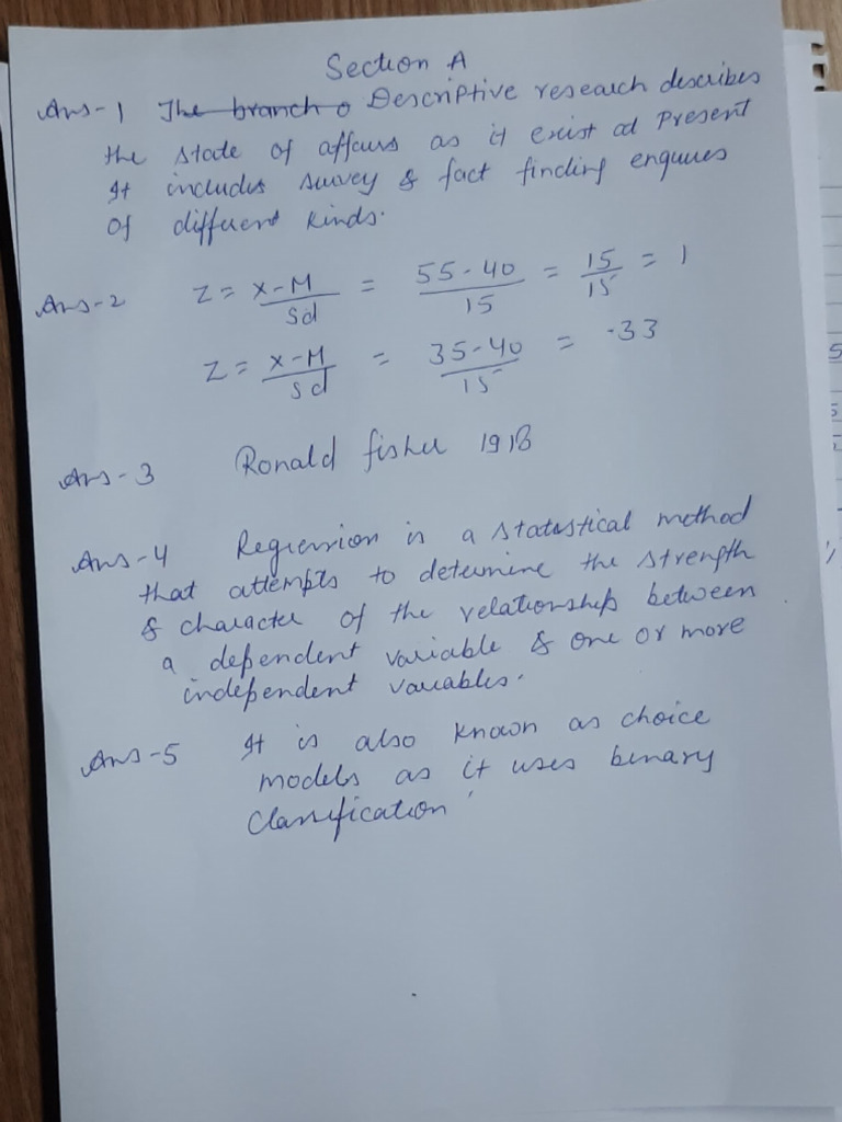 Statistics Answer Key (ETE) | PDF