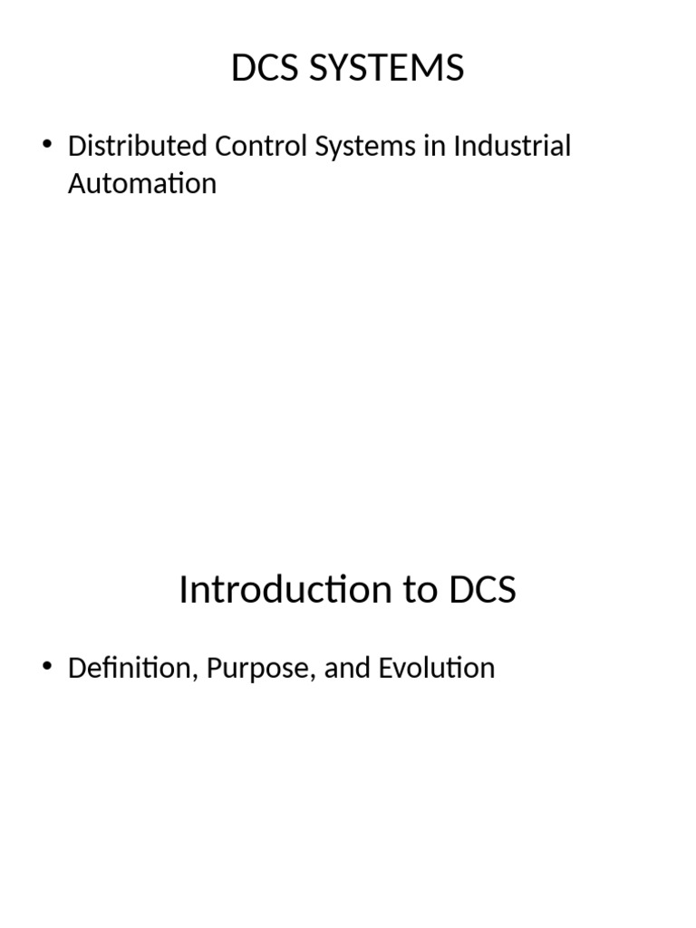 Overview of Distributed Control Systems | PDF | Programmable Logic ...
