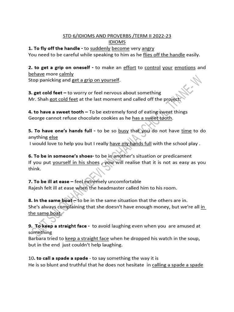 Idioms & Proverbs | PDF